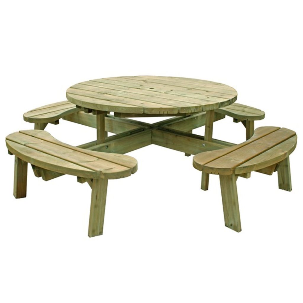 Round 8 Seat Picnic Table - Grangewood Fencing Supplies Ltd